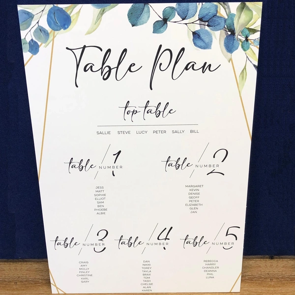 Wedding Table Plans | First Paige Printers